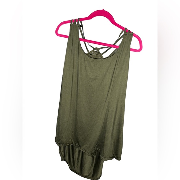Tops | Plus Size Olive Green Strappy Tank | Poshmark